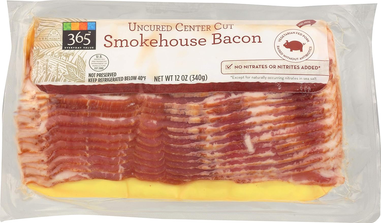 365 Everyday Value, Smokehouse Bacon, 12 oz: Amazon.com: Grocery ...
