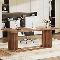 Tribesigns 63-inch Executive Desk, Vintage Home Office Computer Desk ...