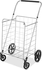 Amazon.com: Whitmor Utility Cart with Adjustable Height Handle-Silver ...