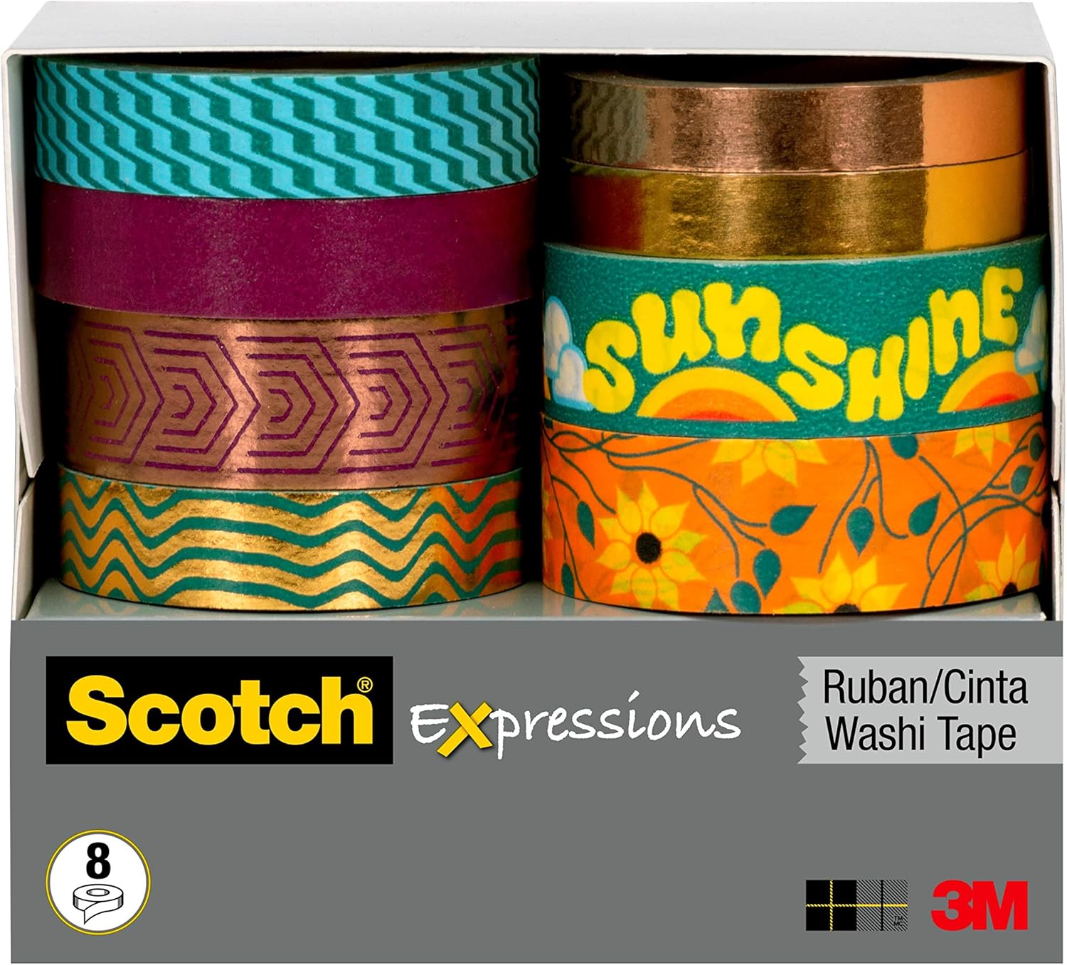 Amazon.com : Scotch Brand Expressions Washi Tape 8-Pack (C1017-8-P7 ...