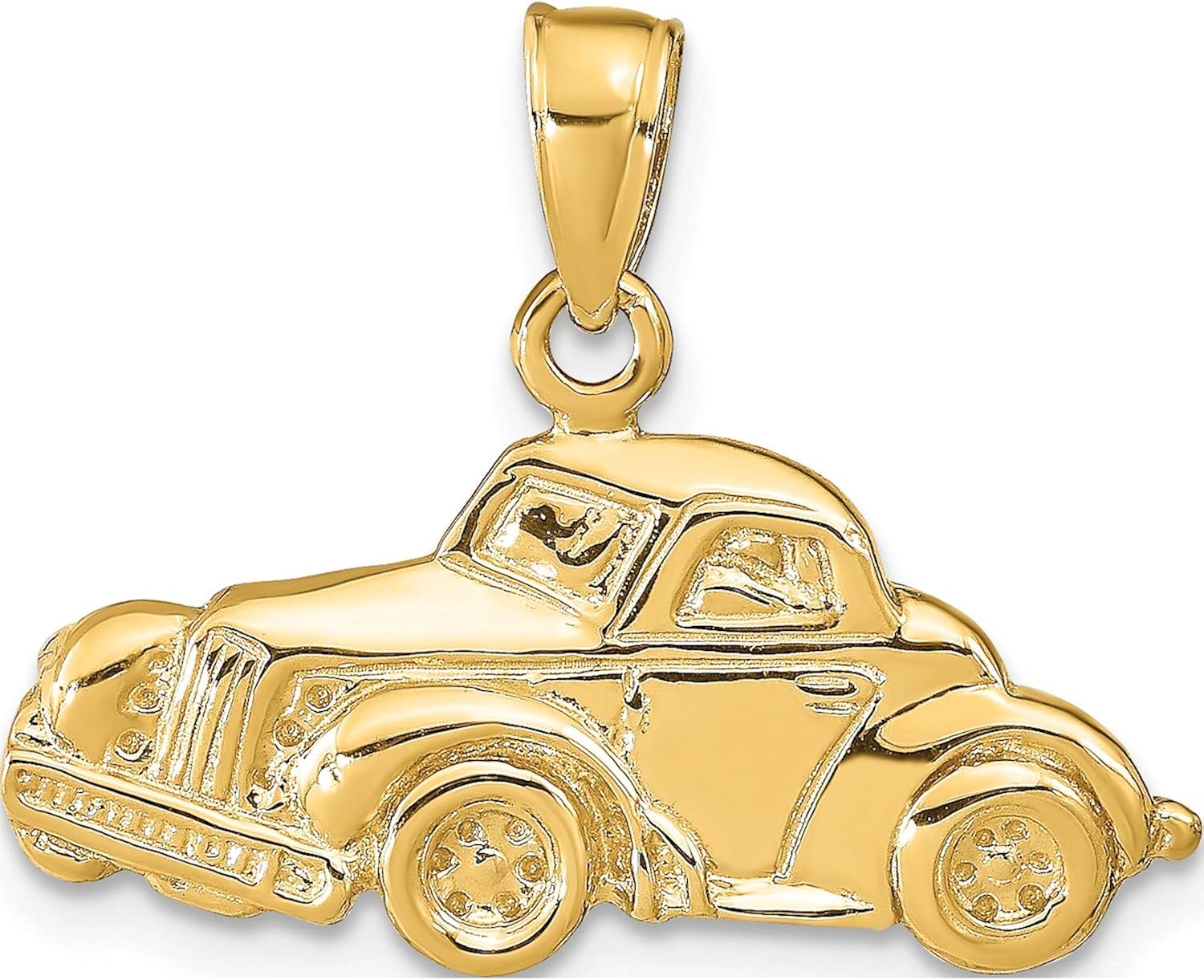 14K Yellow Gold Classic Antique Car Pendant (Length=20) (Width=25 ...