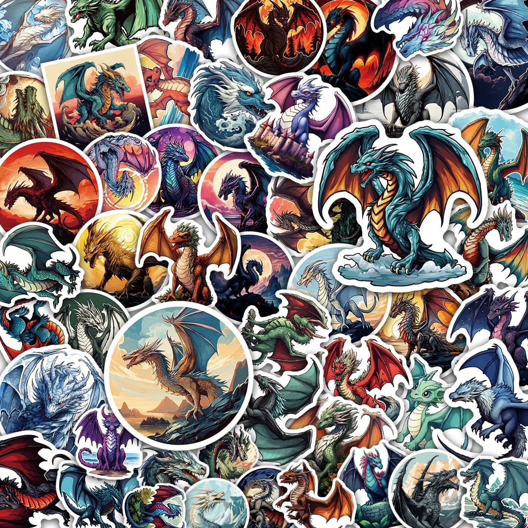 Mua 100 Pack Dragon Stickers (Large Size), Dragon Graphic Decal Sticker ...