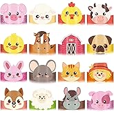 Amazon.com: MGZTTHW 32pcs Animal Birthday Party Hats Paper Headbands ...