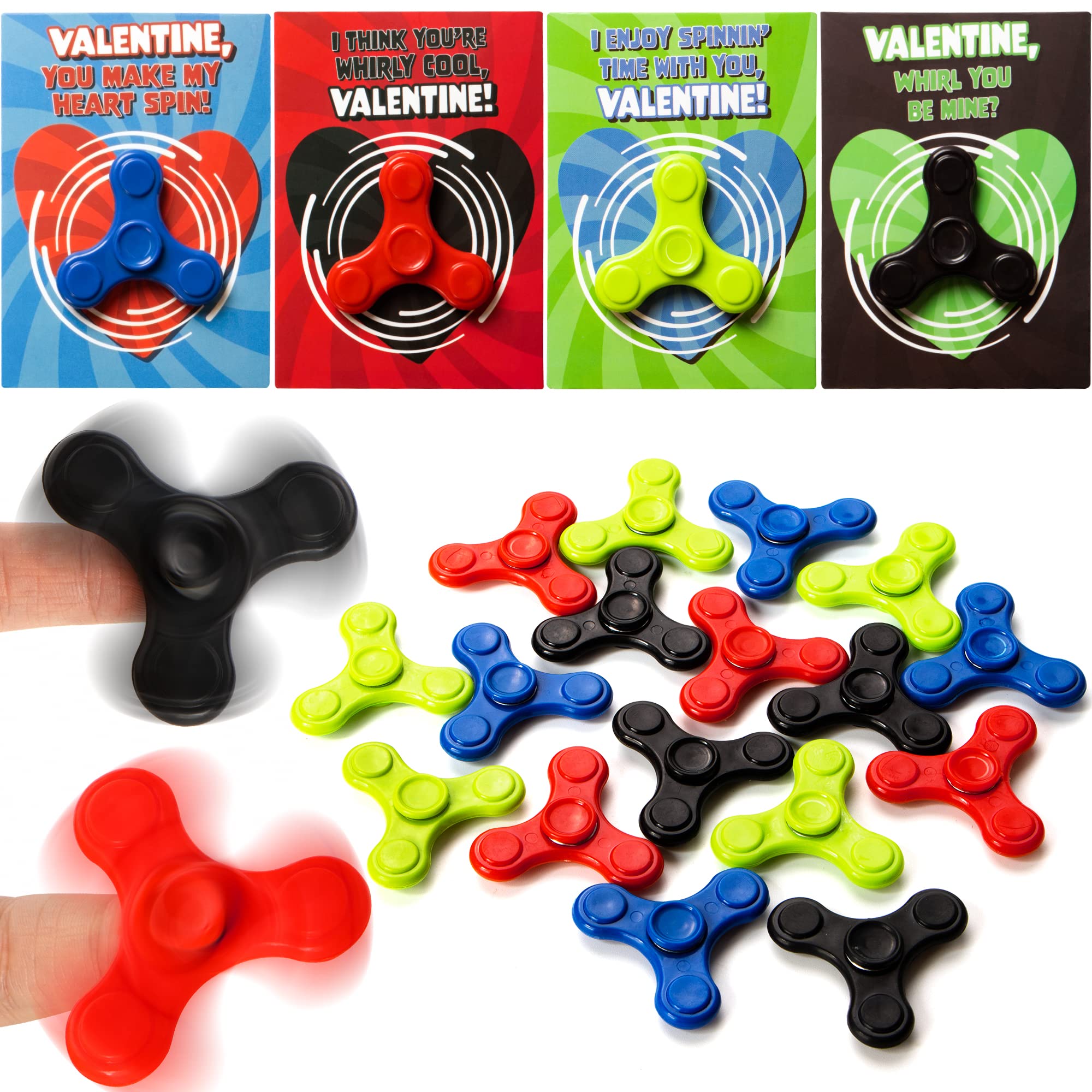 JOYIN 28 Packs Valentines Cards with Fidget Spinner, Stress Relief Hand ...
