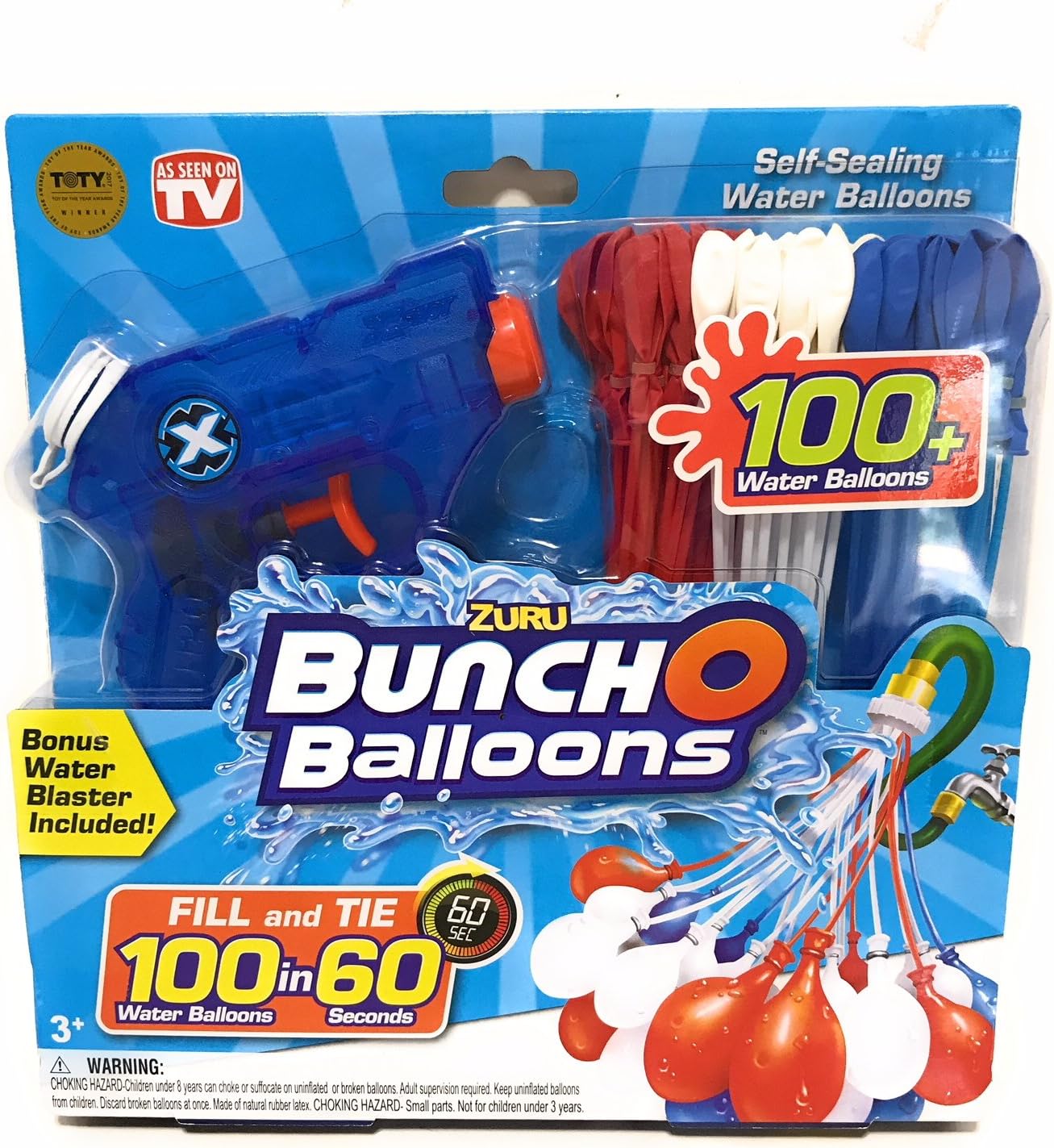 Amazon.com: Bunch O Balloons Red White & Blue 100 Water Balloons BONUS ...