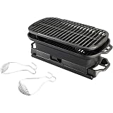 Amazon.com: Lodge Pre-Seasoned Cast Iron Sportsman’s Grill with Coal ...