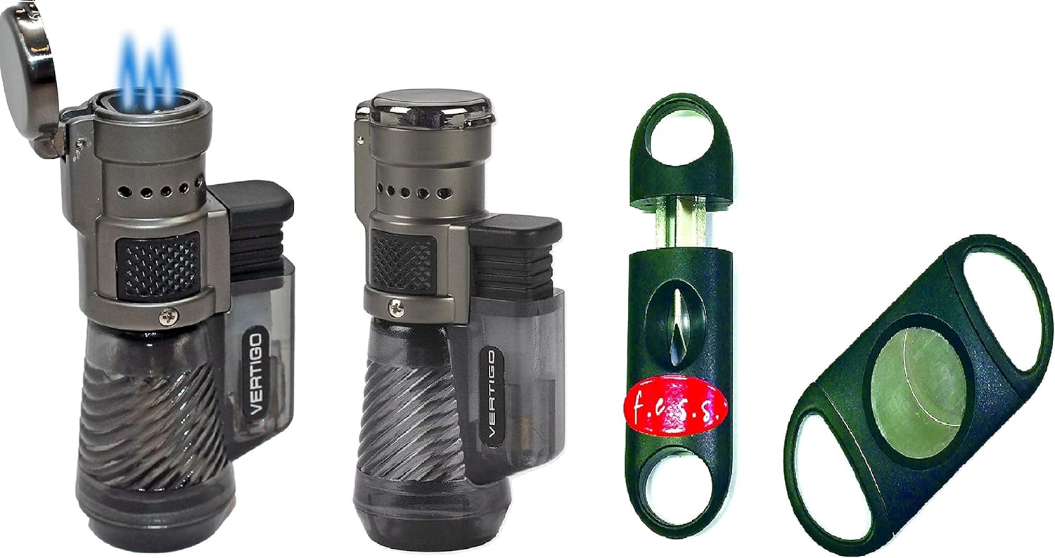 Amazon.com: Vertigo by Lotus Cyclone Triple Torch Cigar Lighter ...