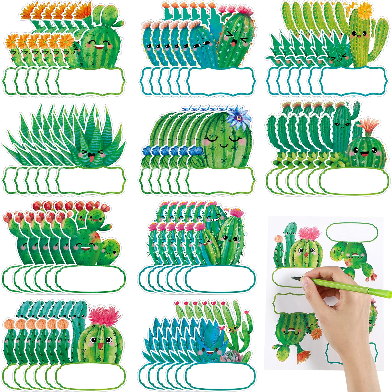 Mua 60 Pcs Cactus Name Tags Watercolor Cactus Cutouts 10 Styles Cactus ...
