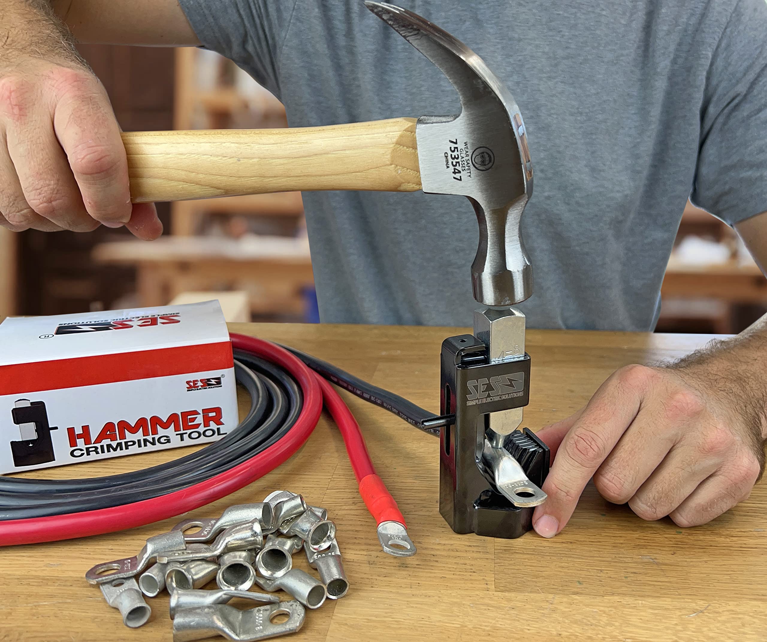 Mua Hammer Battery Lug Crimping Tool for 8, 6, 4, 2, 1/0, 2/0, 3/0, 4/0 ...