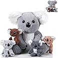 Amazon.com: Lenwen 5 Pcs Koala Bear Stuffed Animal Set 12.6 Inch Mommy Koala Plush with 4 Cute ...