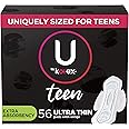 U by Kotex Ultra Thin Teen Feminine Pads with Wings, Overnight ...