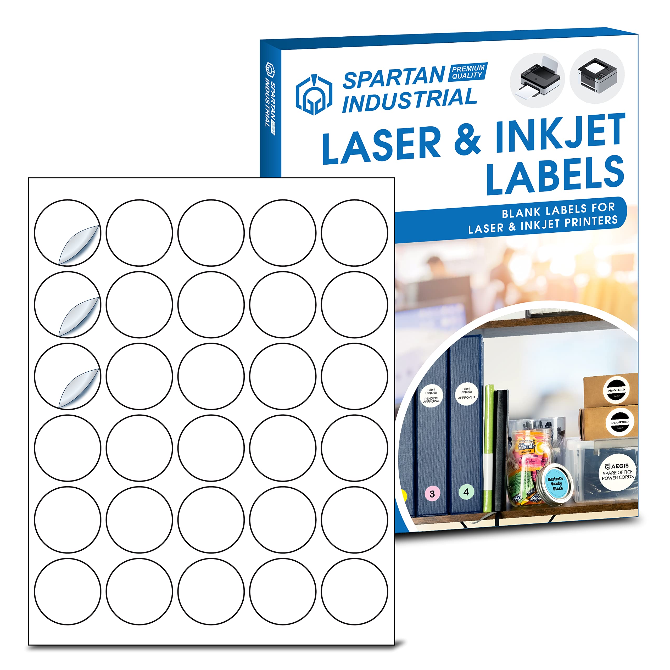 Spartan Industrial Printable Circle Laser Label - 1.5" - White, 250 ...