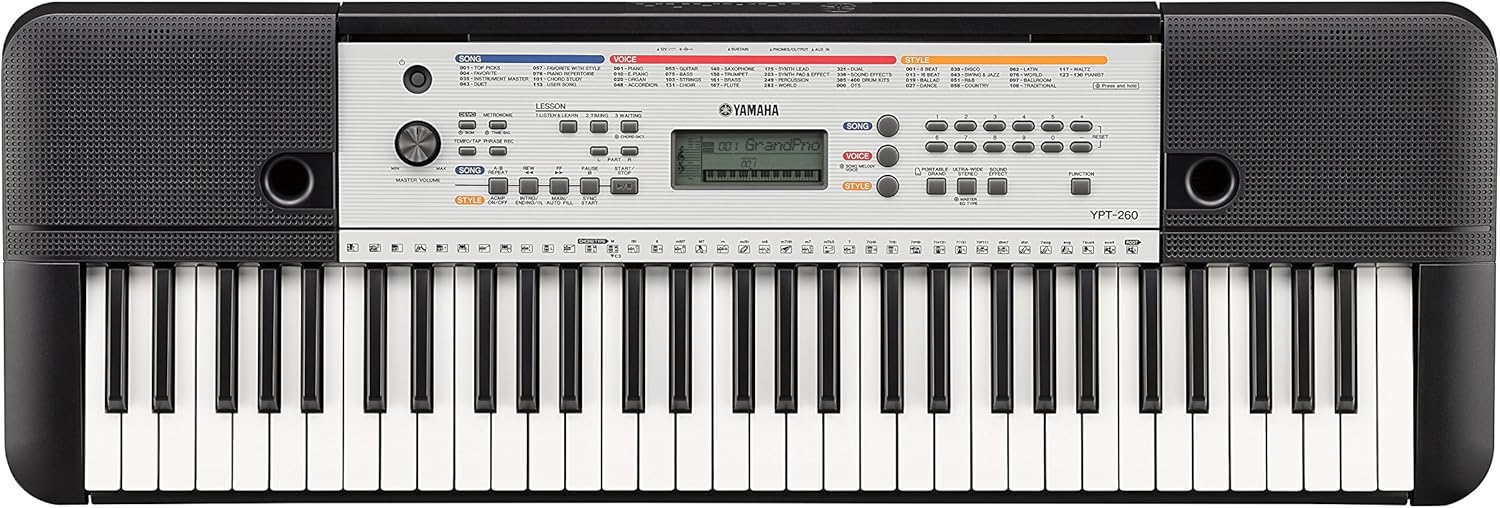 Yamaha YPT-260 Portable Electronic Keyboard for Beginners and First ...