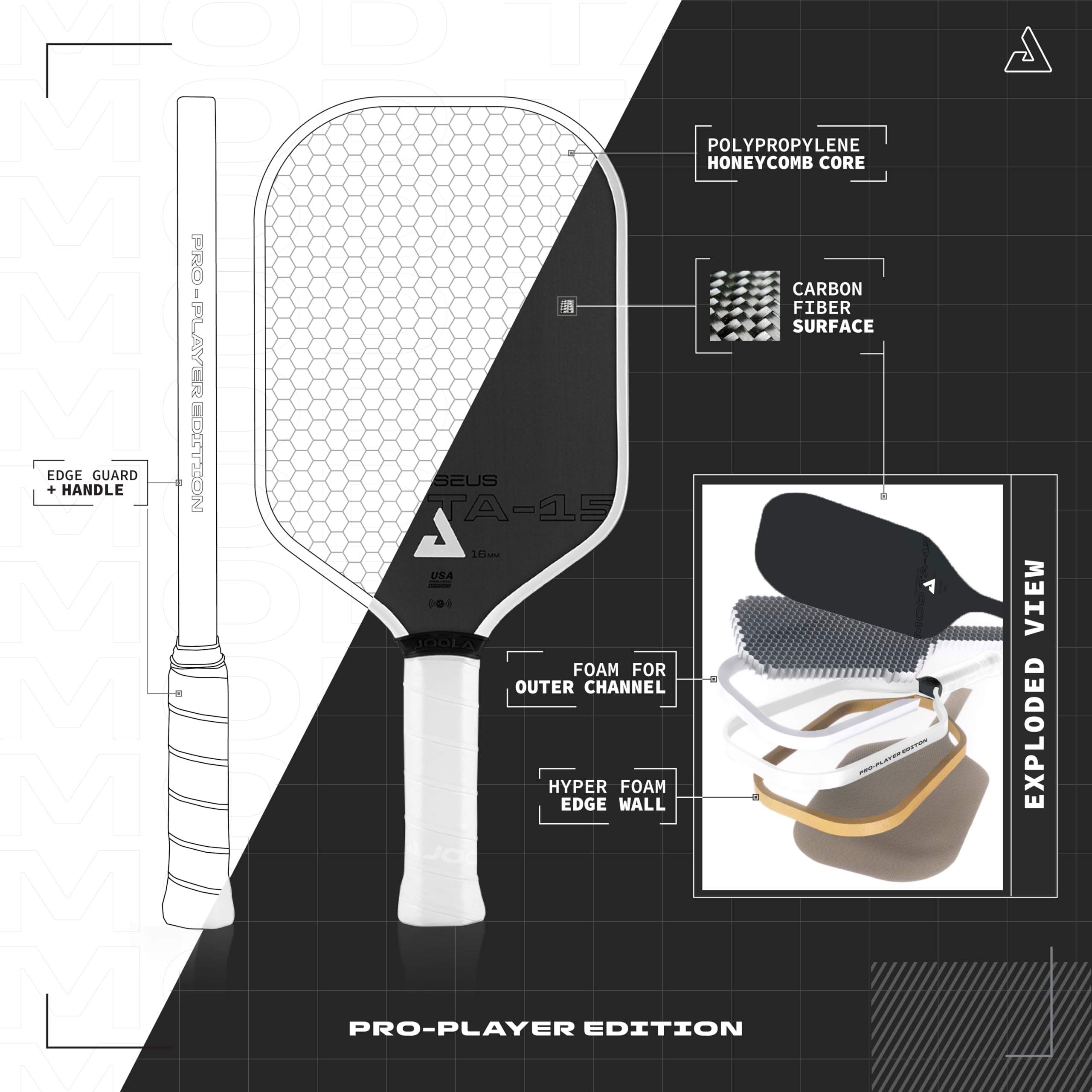 Mua JOOLA Perseus MOD TA 15 16mm Pro Player Edition Pickleball Paddle ...