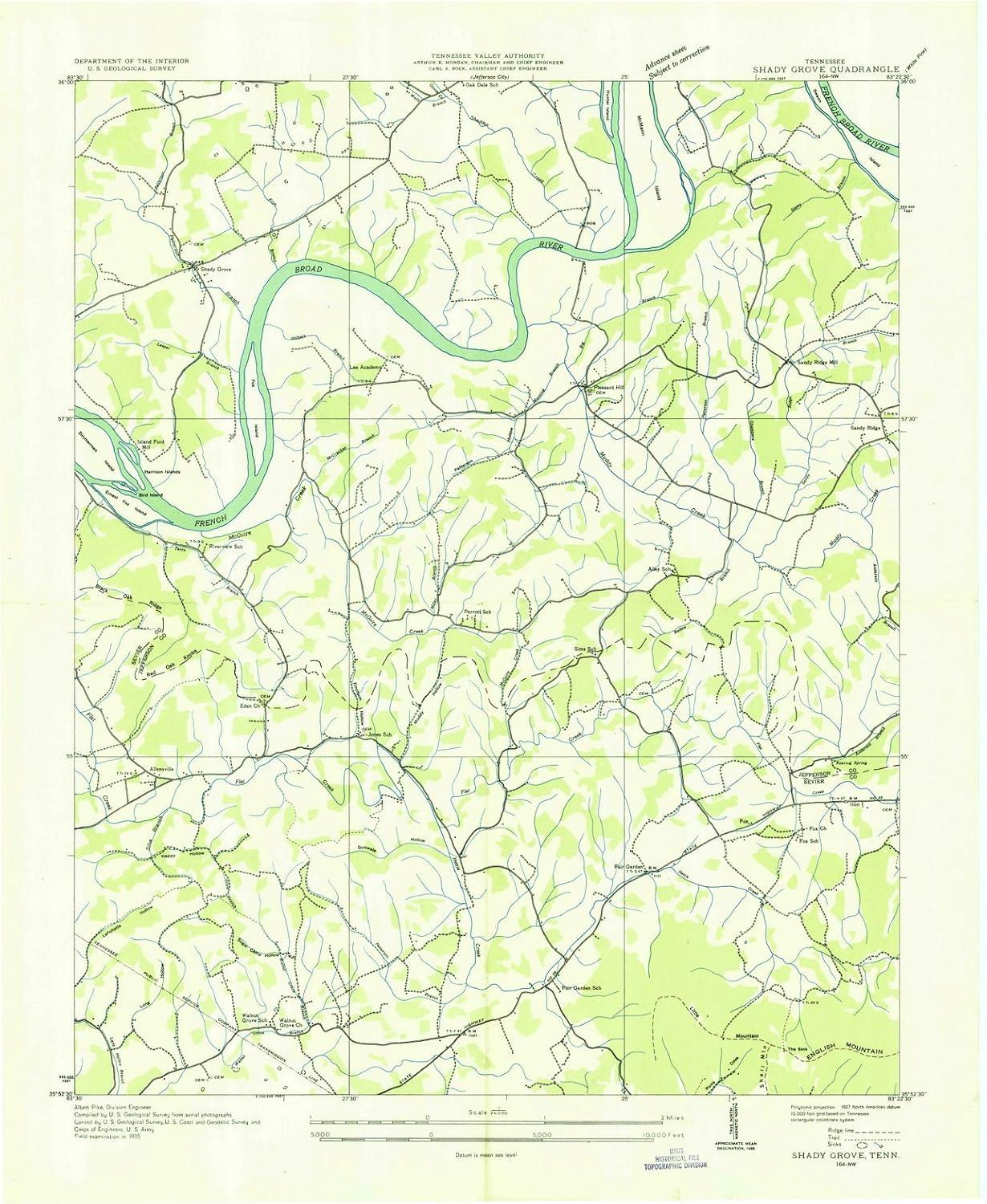 Amazon.com: 1935 Shady Grove, TN - Tennessee - USGS Historical ...