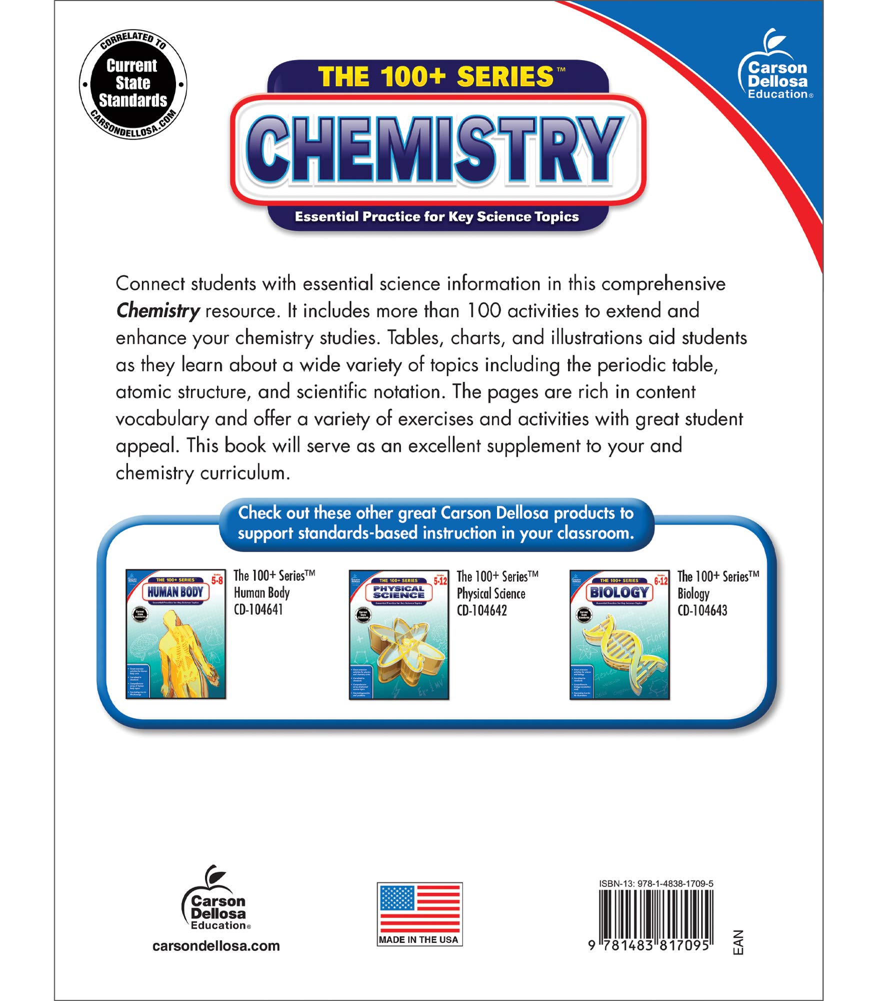 Mua Carson Dellosa The 100 Series Chemistry Workbook, Science Book for ...