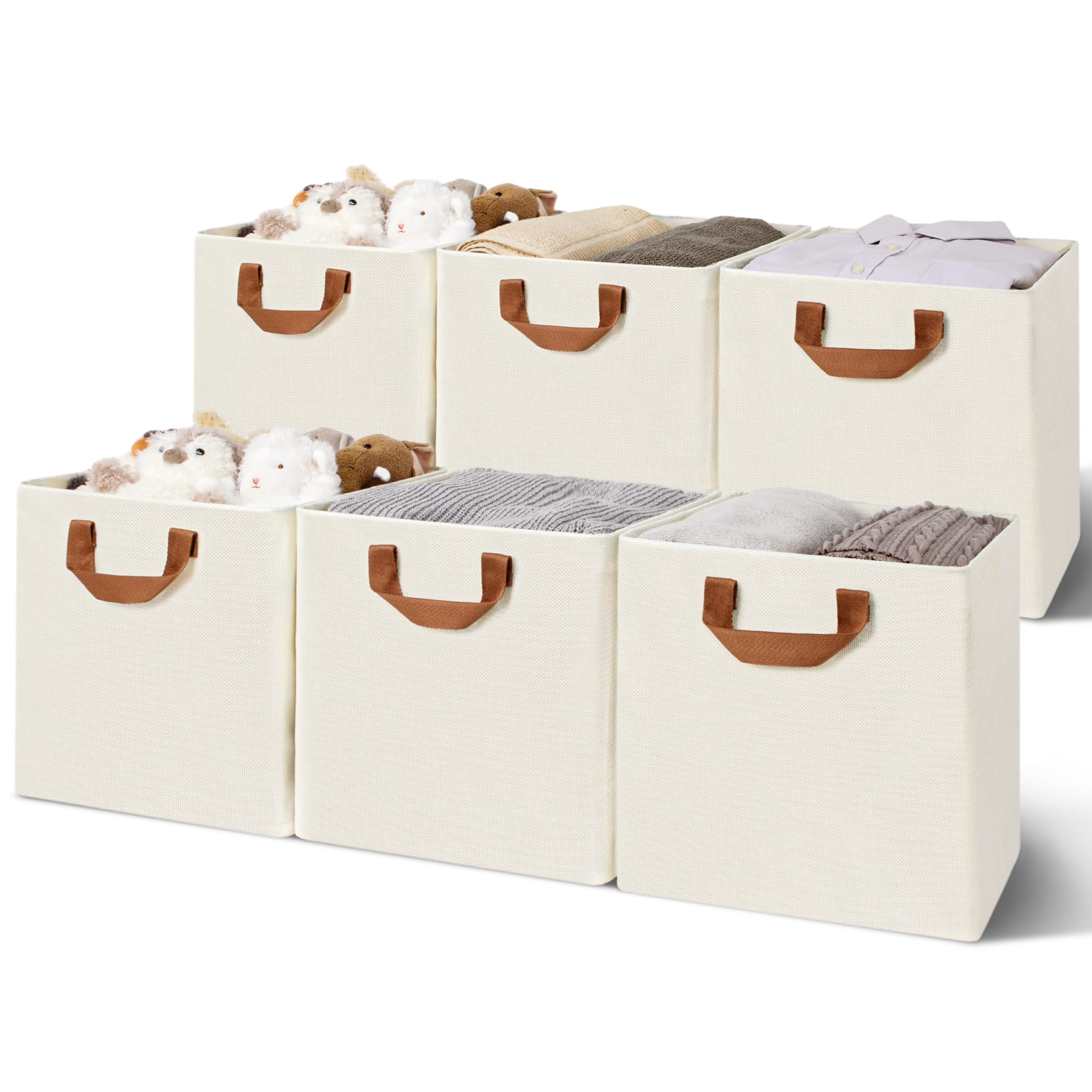 GRANNY SAYS 12x12 Storage Cubes, Cube Storage Bins with Metal Frame, Foldable Cube Storage ...