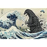 Amazon.com: Godzilla - Great Wave Wall Poster, 34L" x 22.4W", Premium ...