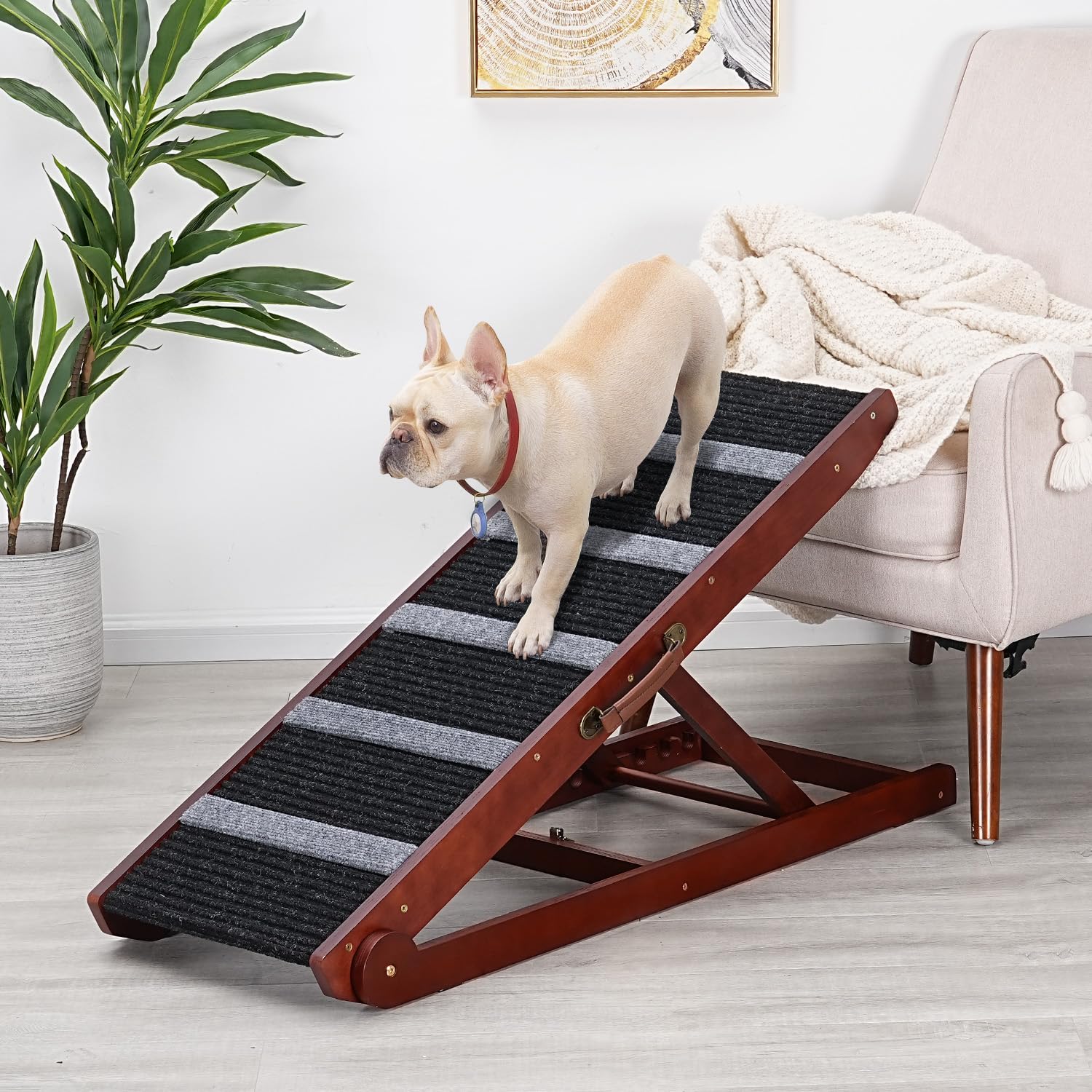 SweetBin Wooden Adjustable Pet Ramp for All Dogs and Cats - Non Slip ...