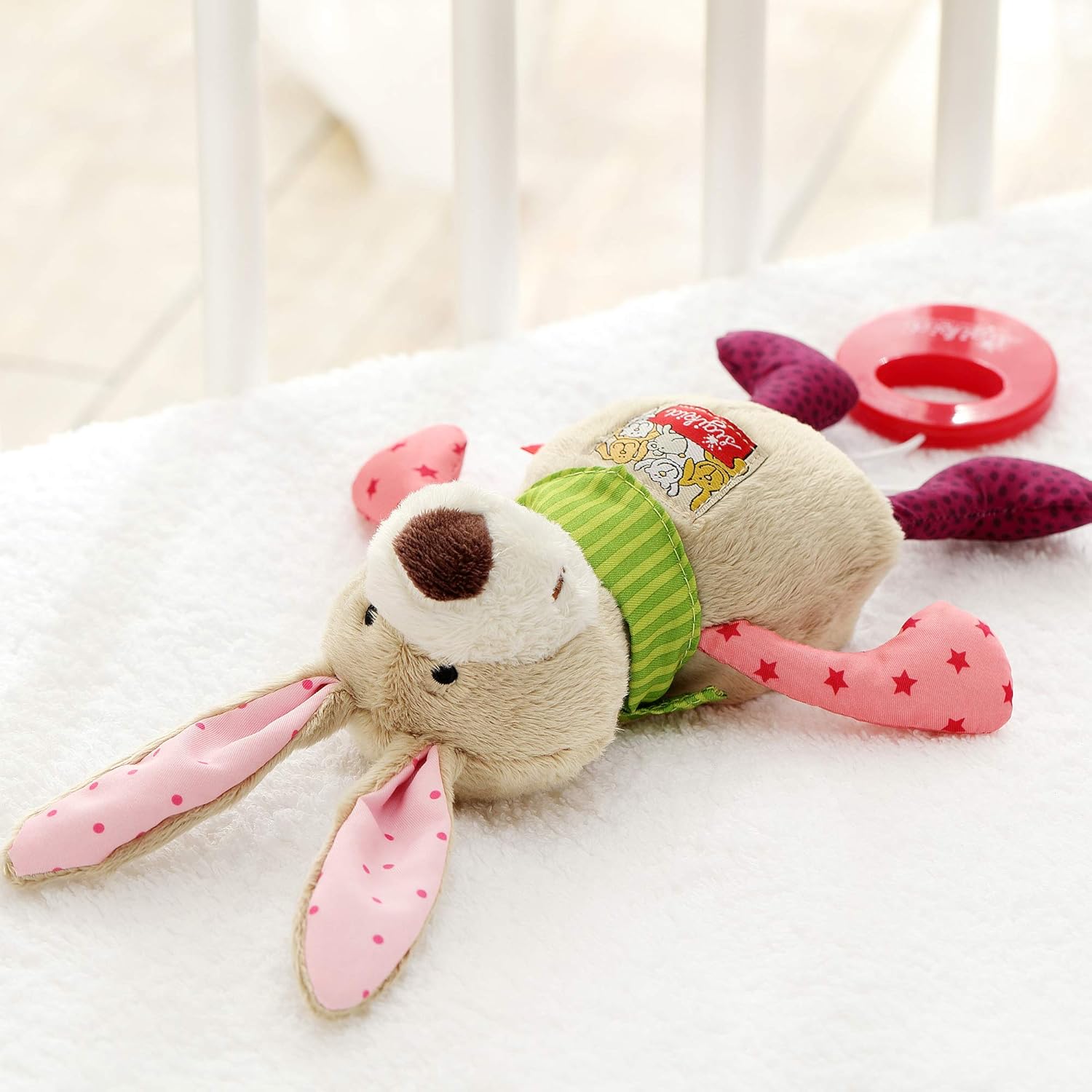Sigikid Sigikid42196 Musical Rabbit Pink Soft Toy-22 x 10 x 8 cms ...