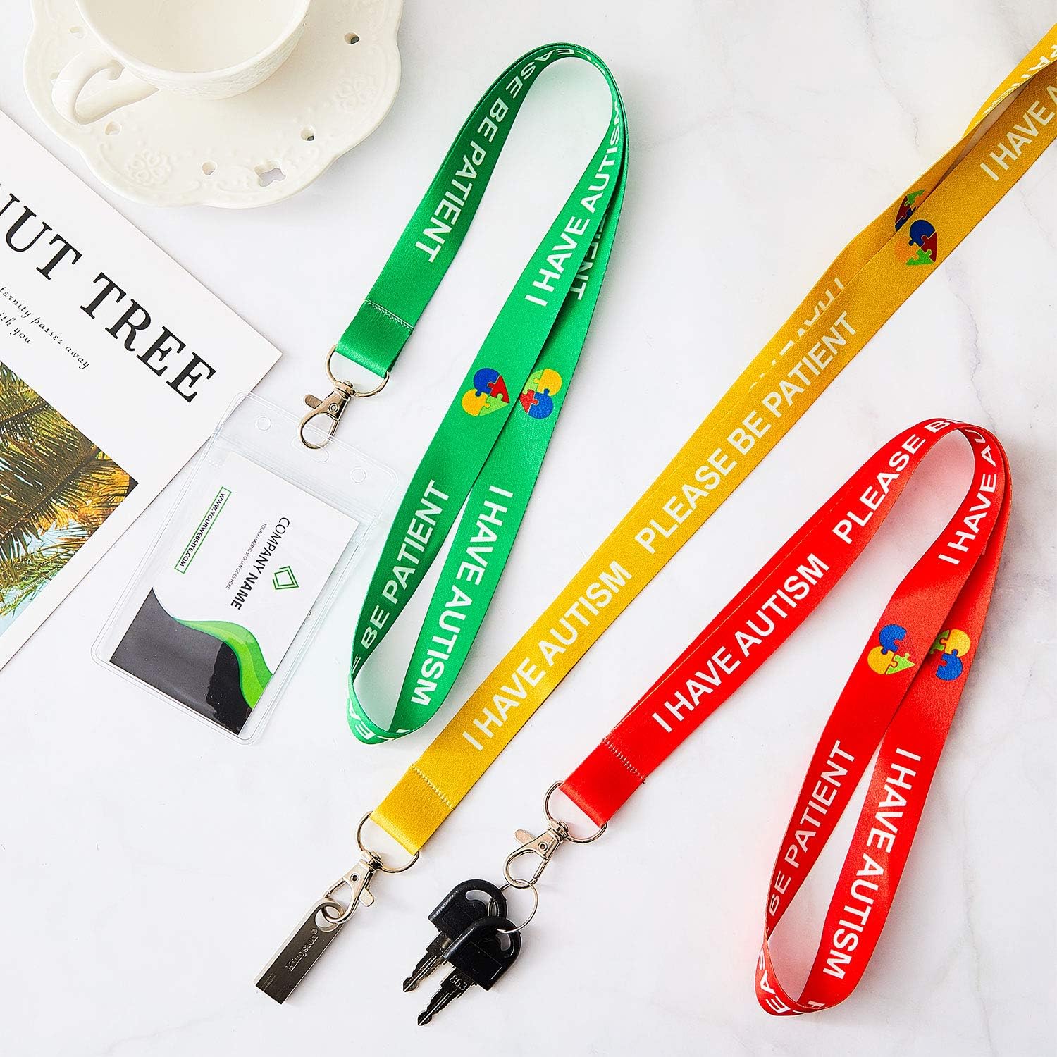 8 Sets Autism Awareness Lanyard with Card Holder Mental Health ...