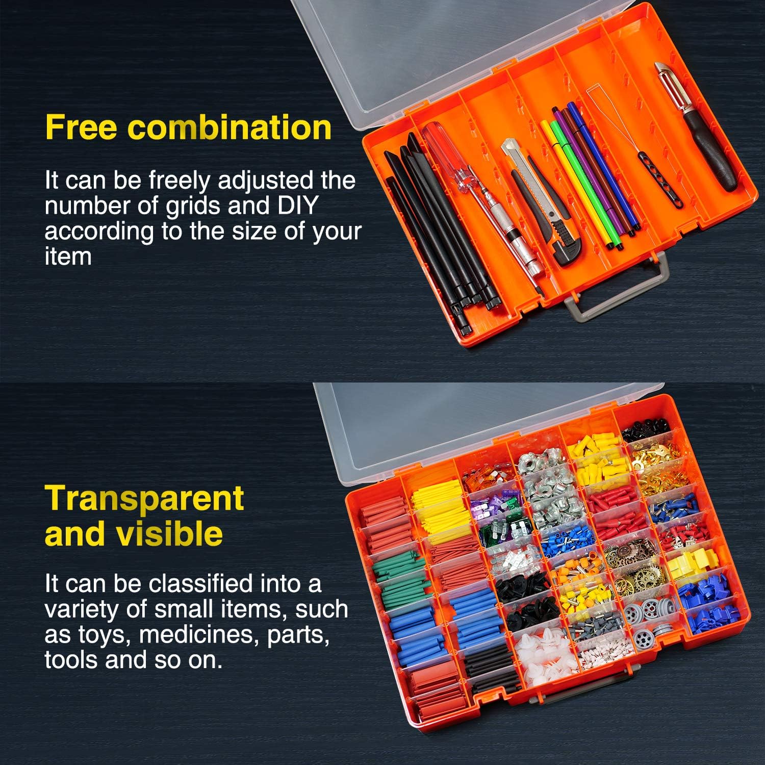 SOMELINE Assortment Box Sorting Box Sturdy Assortment Box Adjustable Carrying Handle Tool Box ...