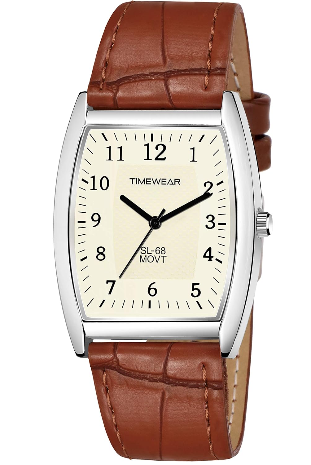 Buy TIMEWEAR Analog Number Dial Genuine Leather Strap Men's Watch ...