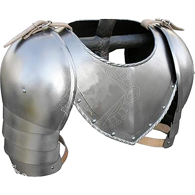 Buy Medieval Iron Gorget Spaulders Arm Shoulder Set Viking Crusader ...
