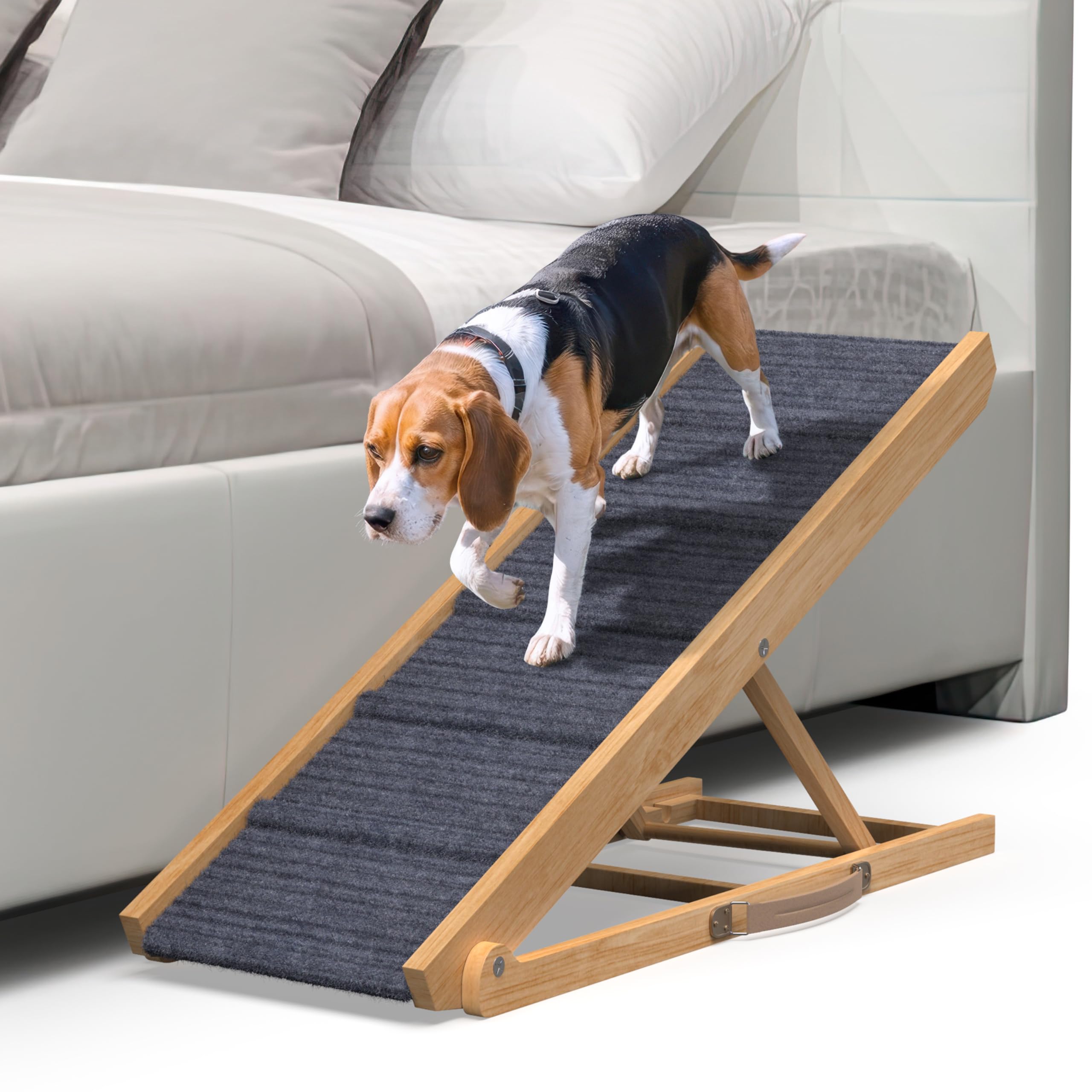 PATHOSIO Dog Ramp for Bed Portable Dog Ramp for Couch, Folding Dog Ramp ...