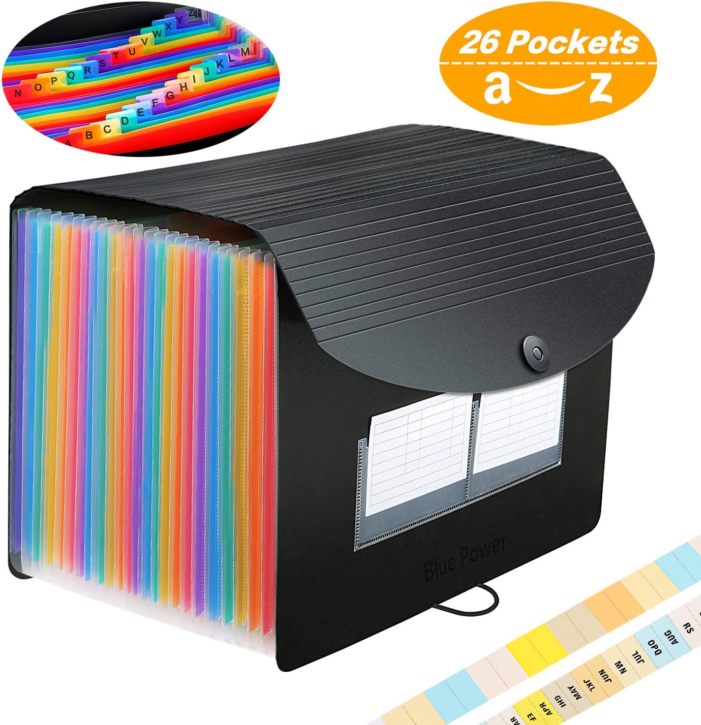 Expanding File Organisers 26 Pocket,Filing Boxes Document Organiser A4 ...