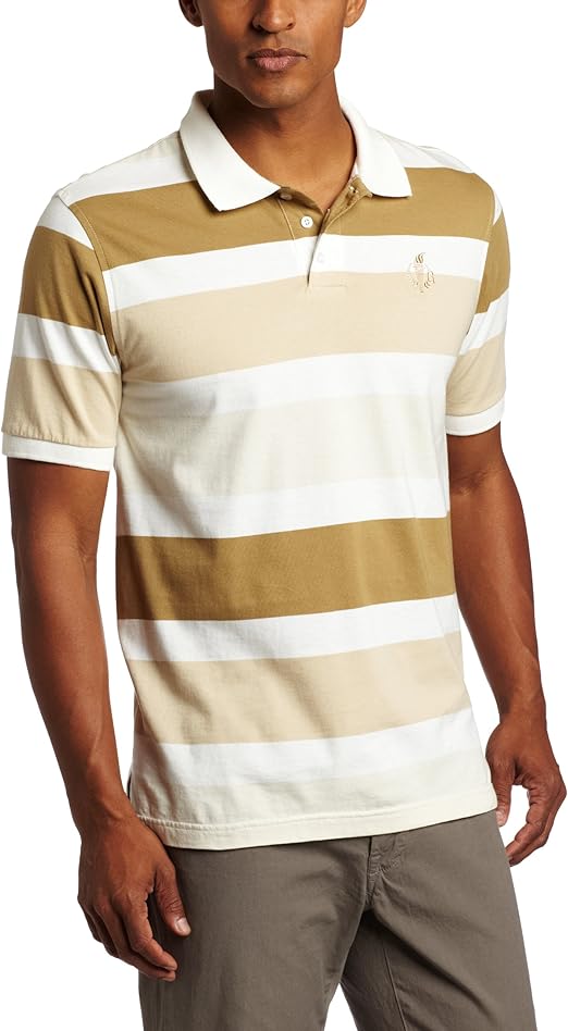 Generra Men's Jersey Stripe Polo Shirt, Stone, XX-Large at Amazon Men’s ...