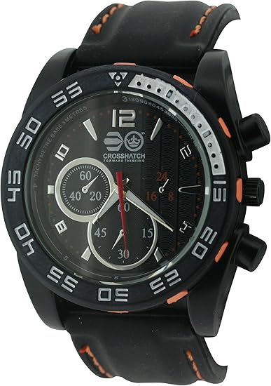 Crosshatch Men's Quartz Watch with Black Dial Analogue Display and ...