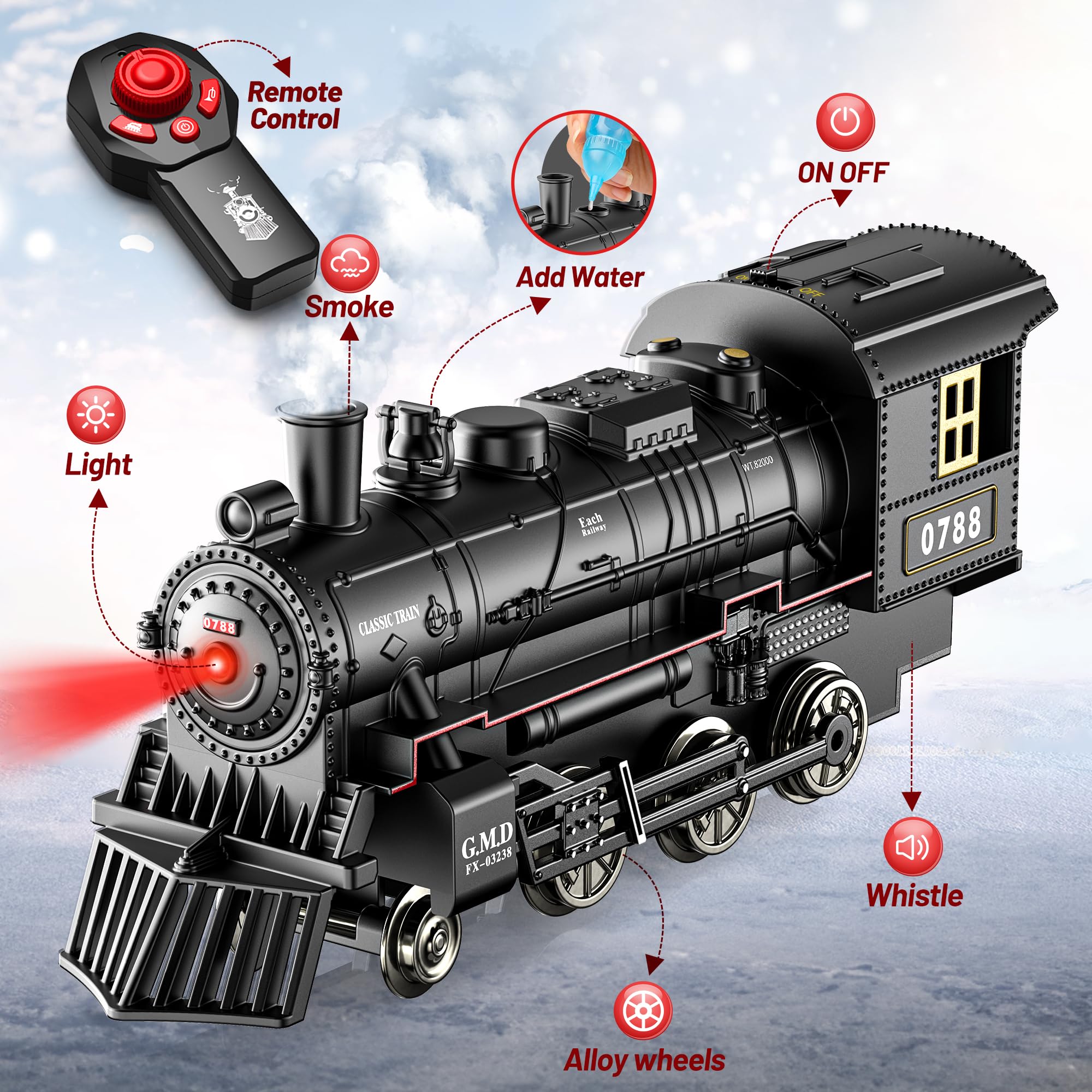 Mua Train Set, Remote Control Train Toys with Luxury Track & Glowing ...