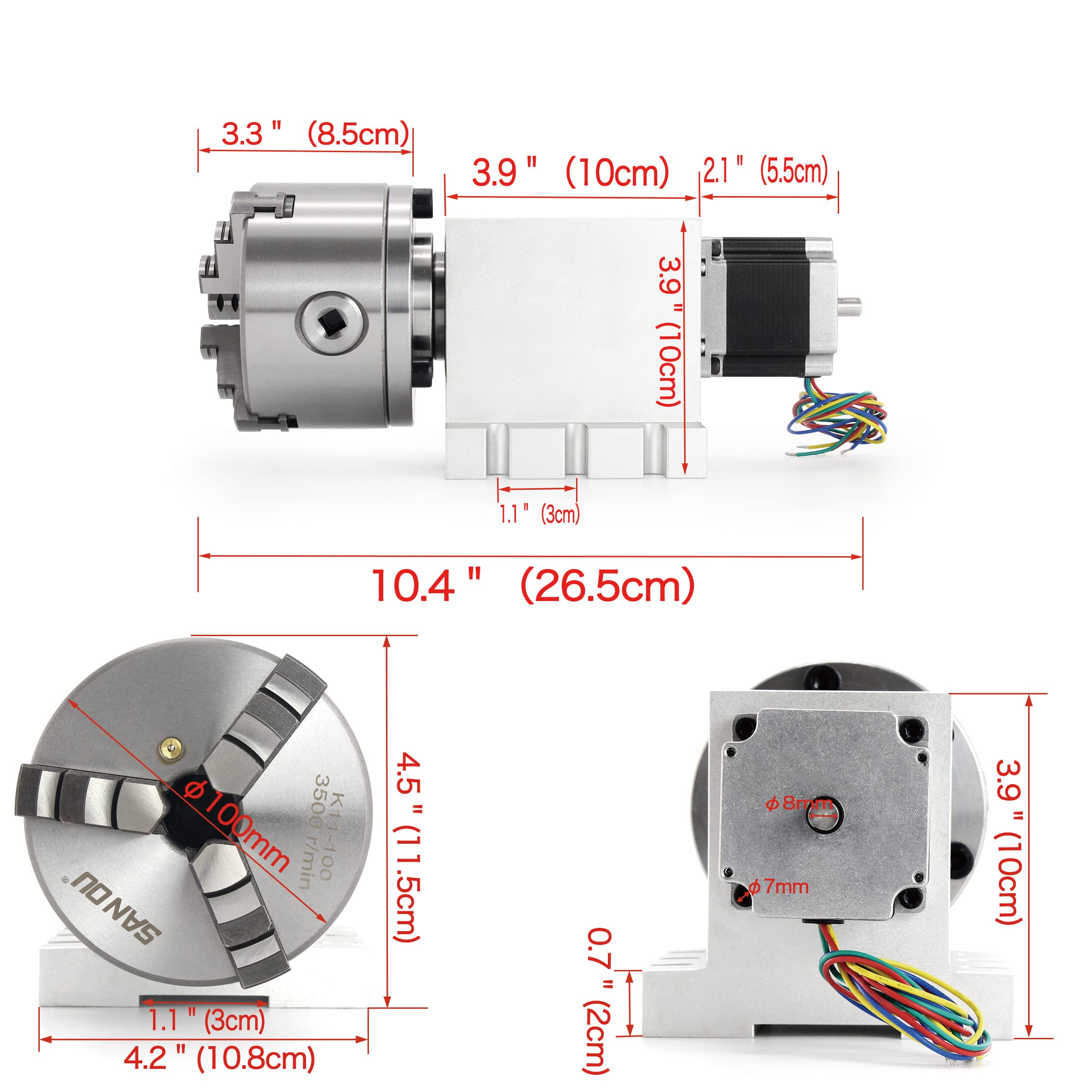 Mua Rotational 4th Axis A axis Rotary Table,K11-100mm 3 Jaw Chuck ...