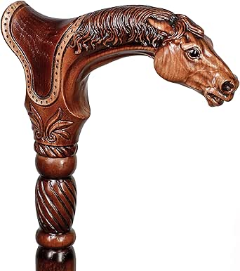 Amazon.com: Horse Head Hand Carved Walking Cane Unique Designer Walking ...