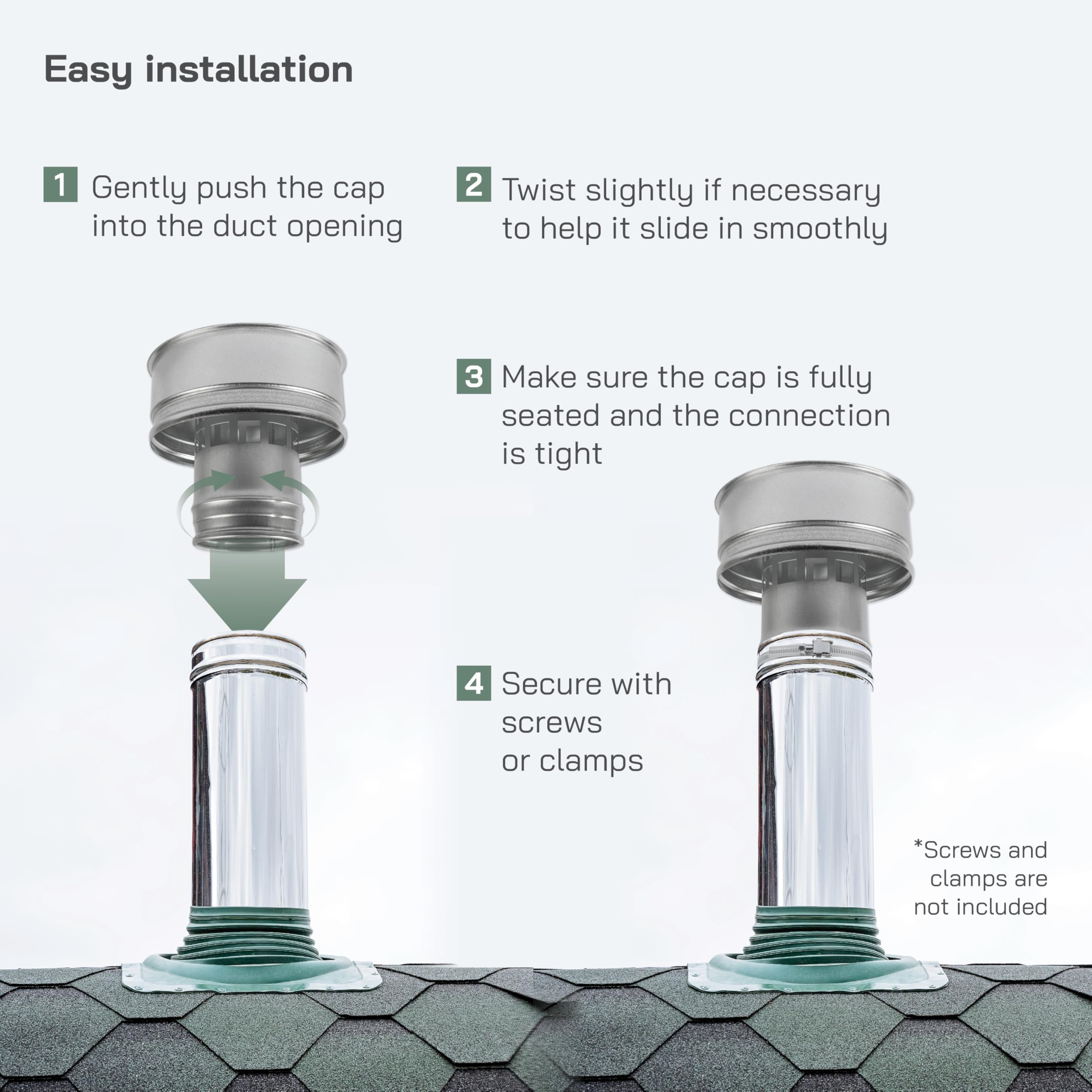 Mua Vent Systems 4" Inch Round Roof Vent Cap – Galvanized Steel Chimney ...