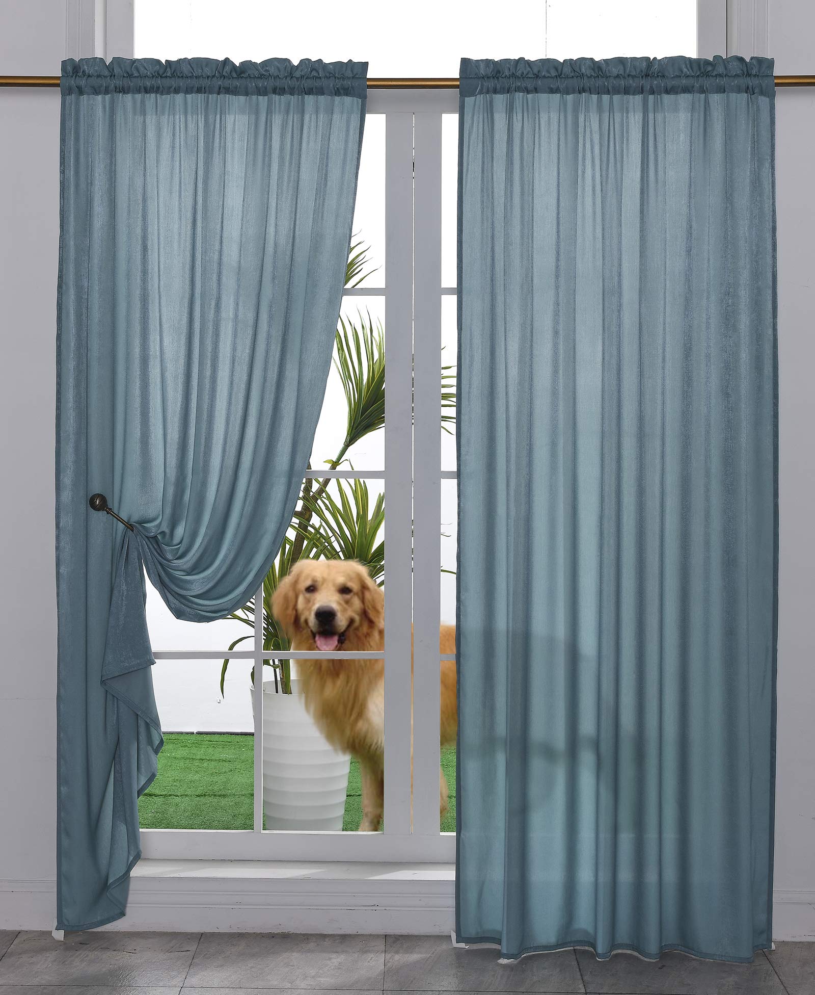 Yancorp Non-See-Through Velvet Opaque Privacy Curtains 2 Panels for ...