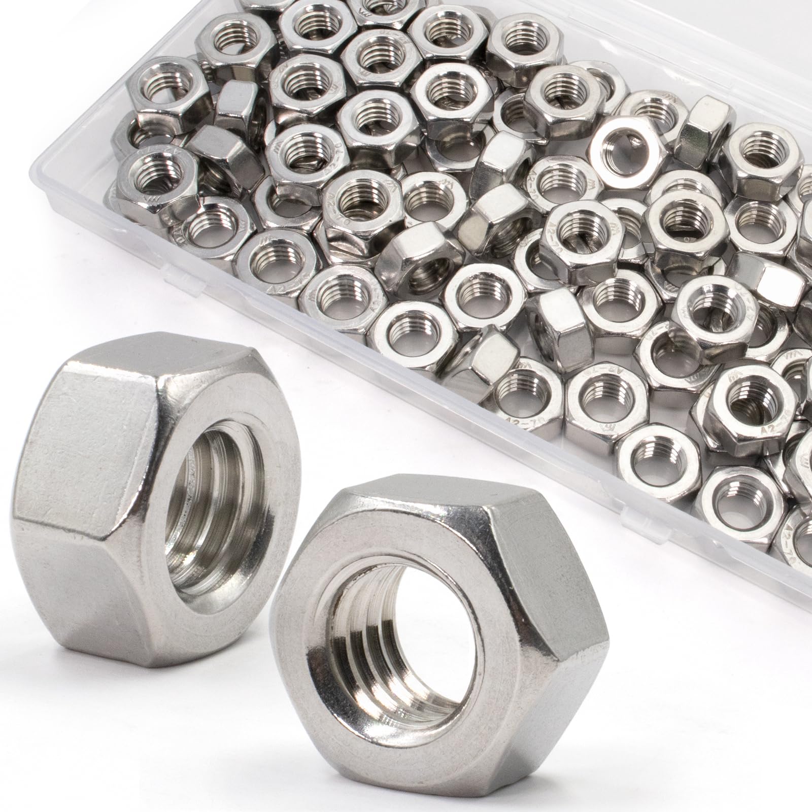 ZQZ M8-1.25mm Hex Nuts,90 Pack 304 (A2-70) Stainless Steel Hardware ...