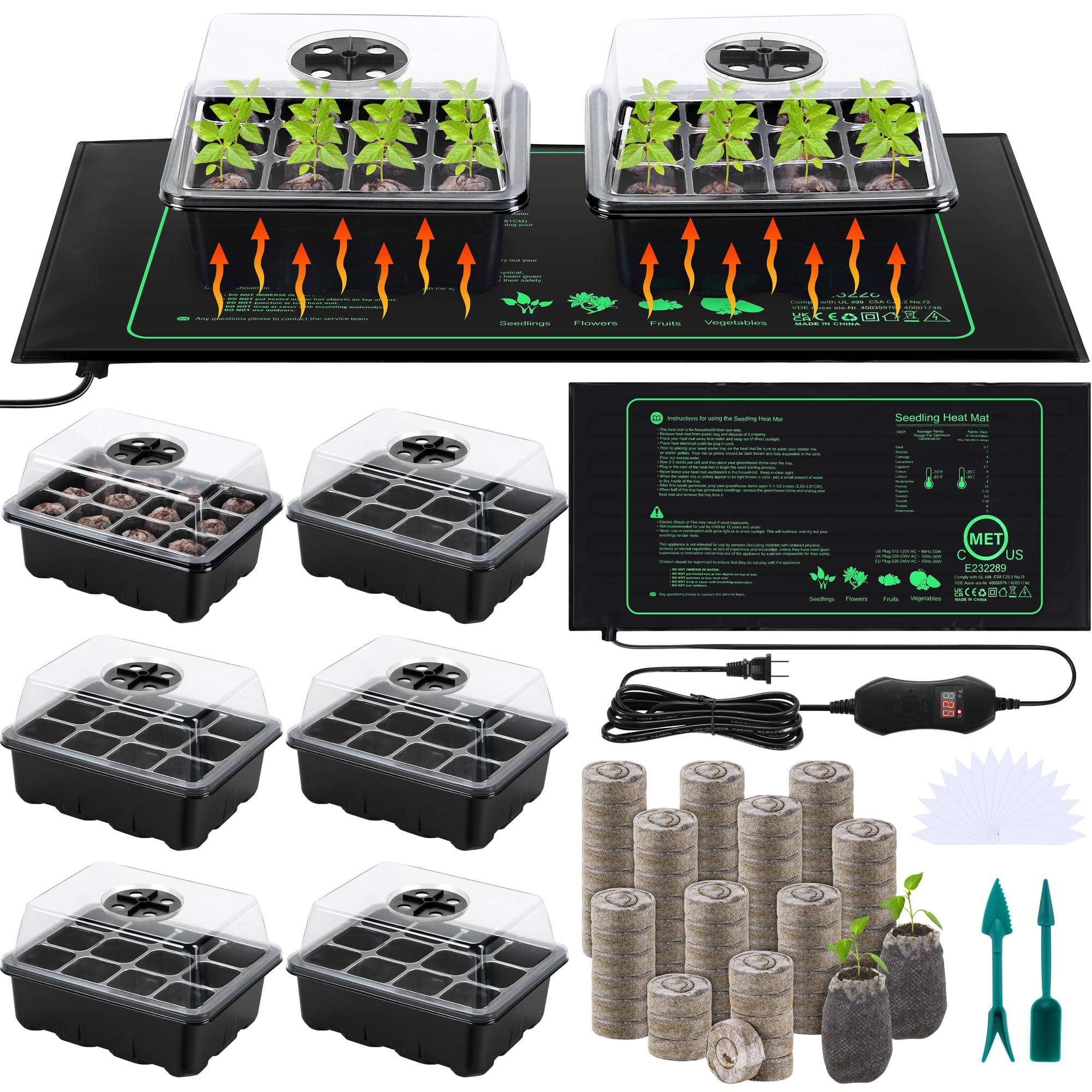 Mua Hahood 6 Pack Seed Starter Tray Kit with 72 Peat Pellets and ...
