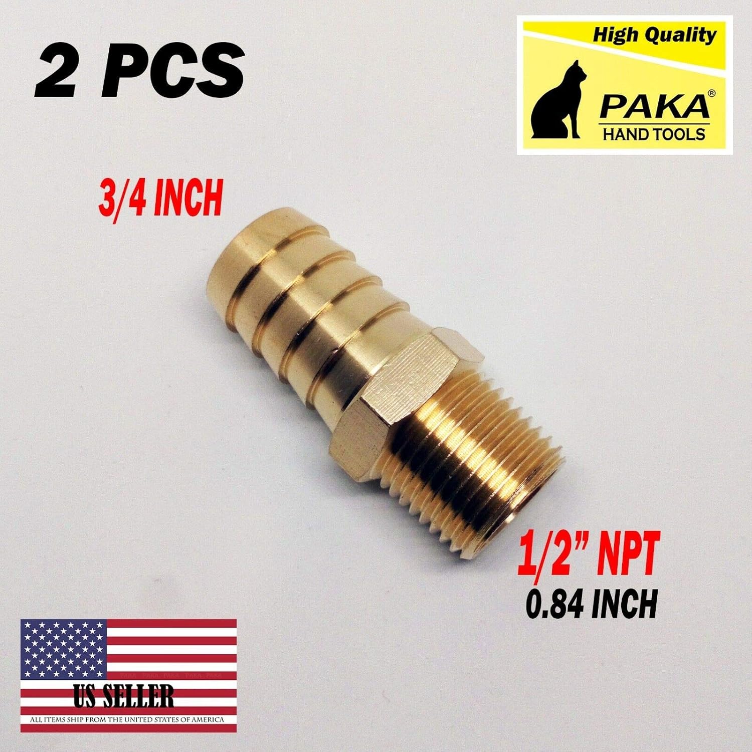 3/4 Hose Barb X 1/2 Male NPT Brass Pipe Fitting NPT Thread Gas Fuel ...