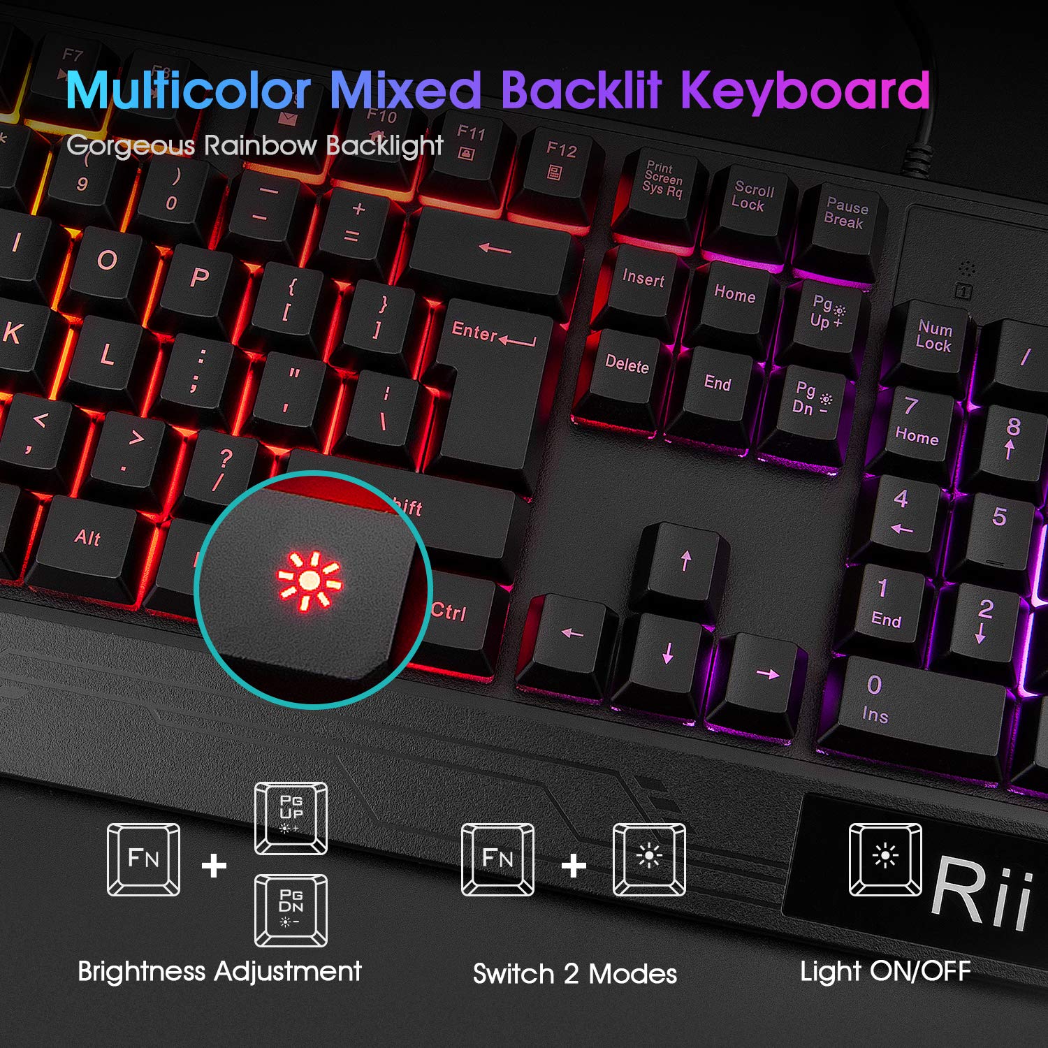 Mua Rii RK400 RGB Gaming Keyboard and Mouse Combo ,Wired Mechanical ...