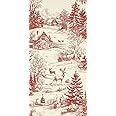Amazon.com: 100 Pcs Christmas Toile Napkins 3 Ply Disposable Red ...