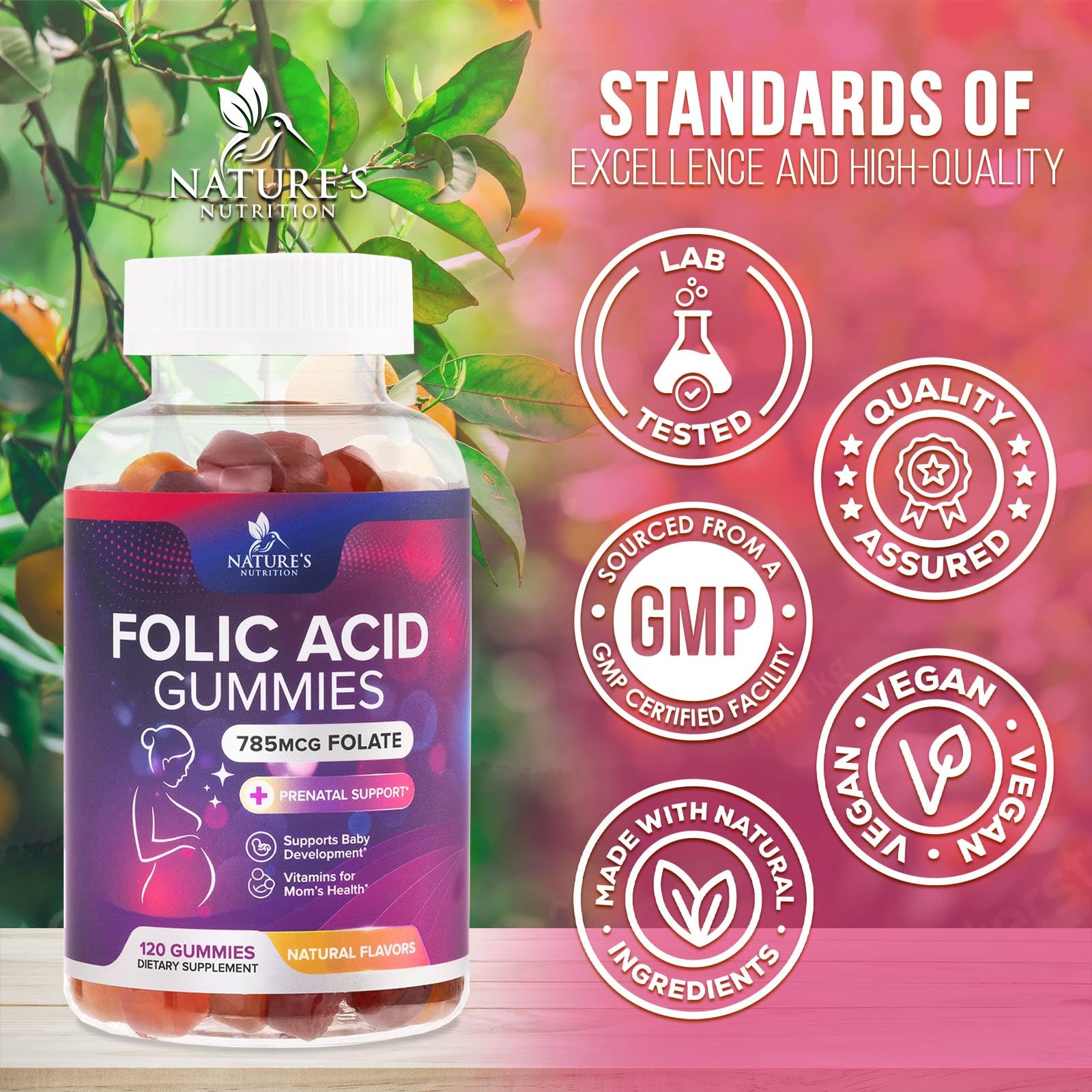 Mua Folic Acid Gummies for Women 785 mcg, Essential Prenatal Vitamins ...