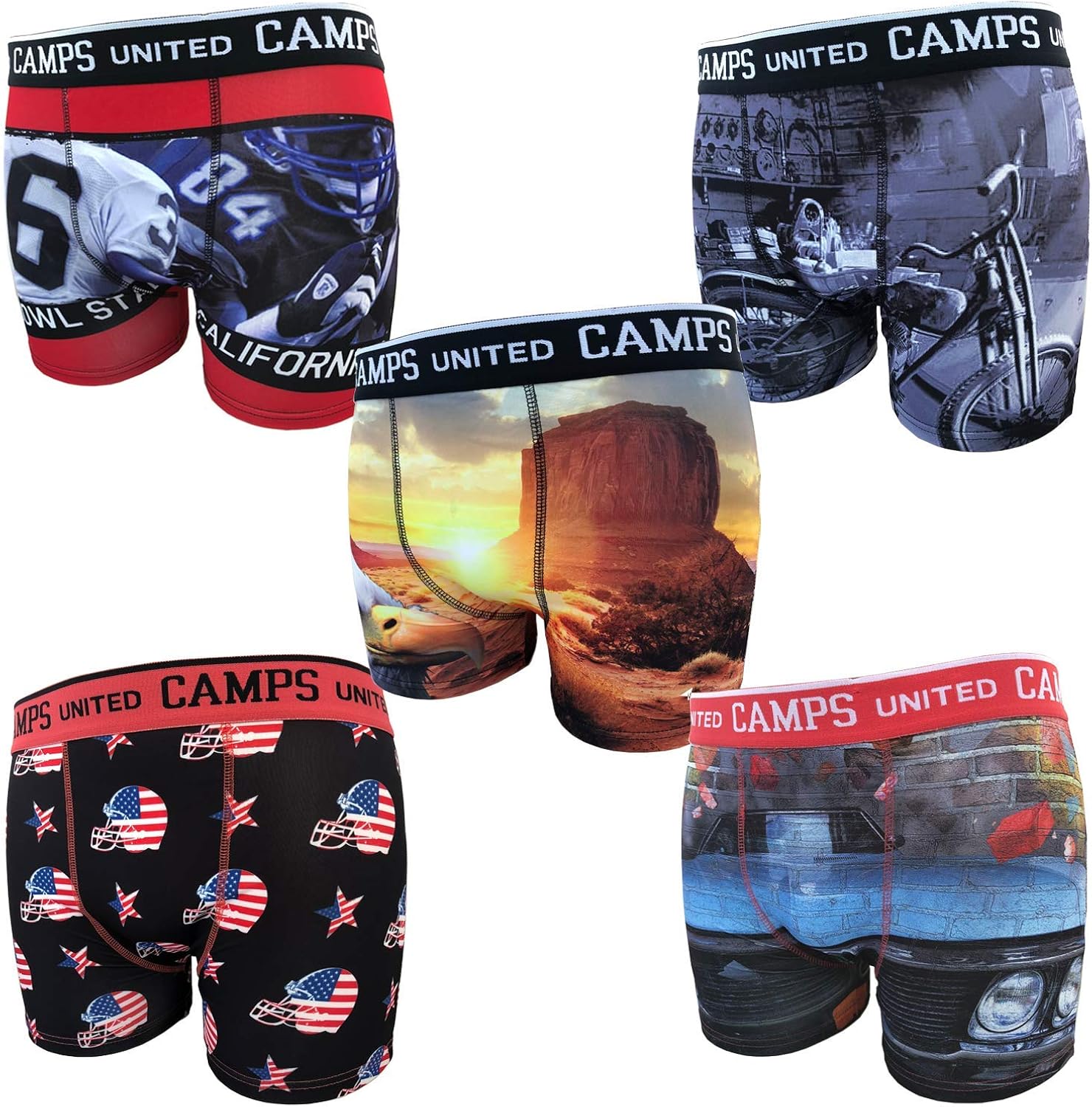 CAMPS UNITED - Lot de 5 Boxers Homme - Qualité Premium Stretch ...