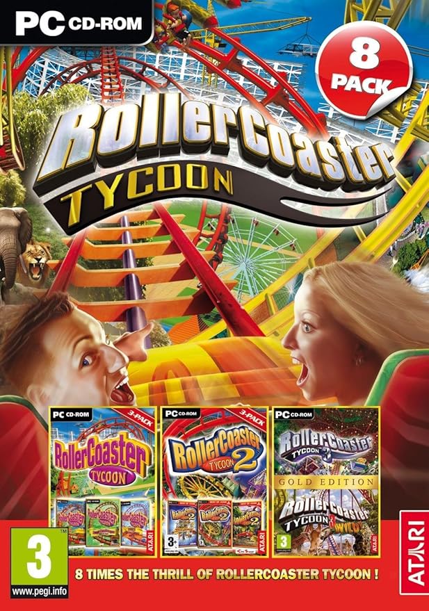 RollerCoaster Tycoon 8 Pack - 1, 2 and 3 Plus Various Official ...