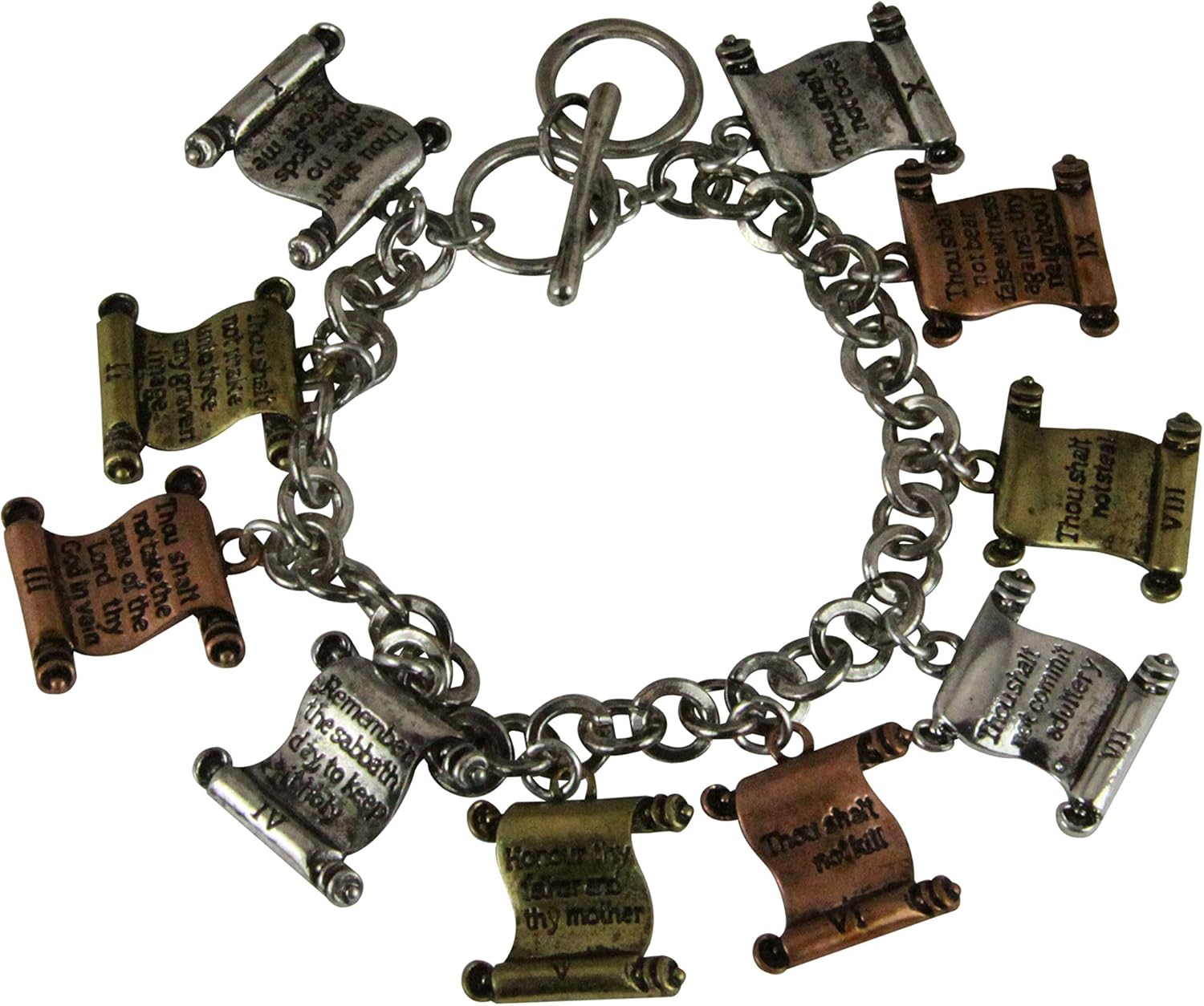 Amazon.com: 4031534 10 Ten Commandments Bracelet Chain Charms Thou ...