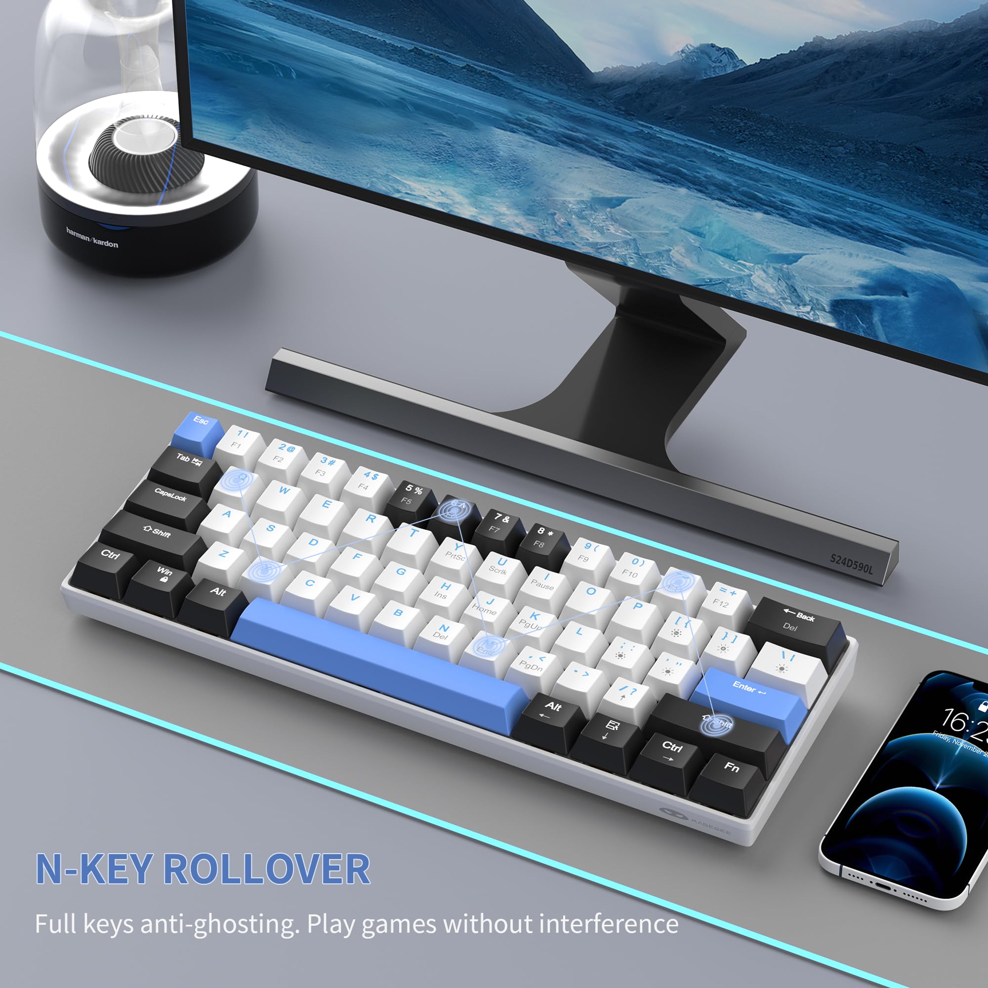 Mua MageGee 60% Mechanical Gaming Keyboard with Brown Switches, Ice ...