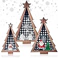 Amazon.com: 3 Pcs Wooden Christmas Trees Rustic Tabletop Decoration ...