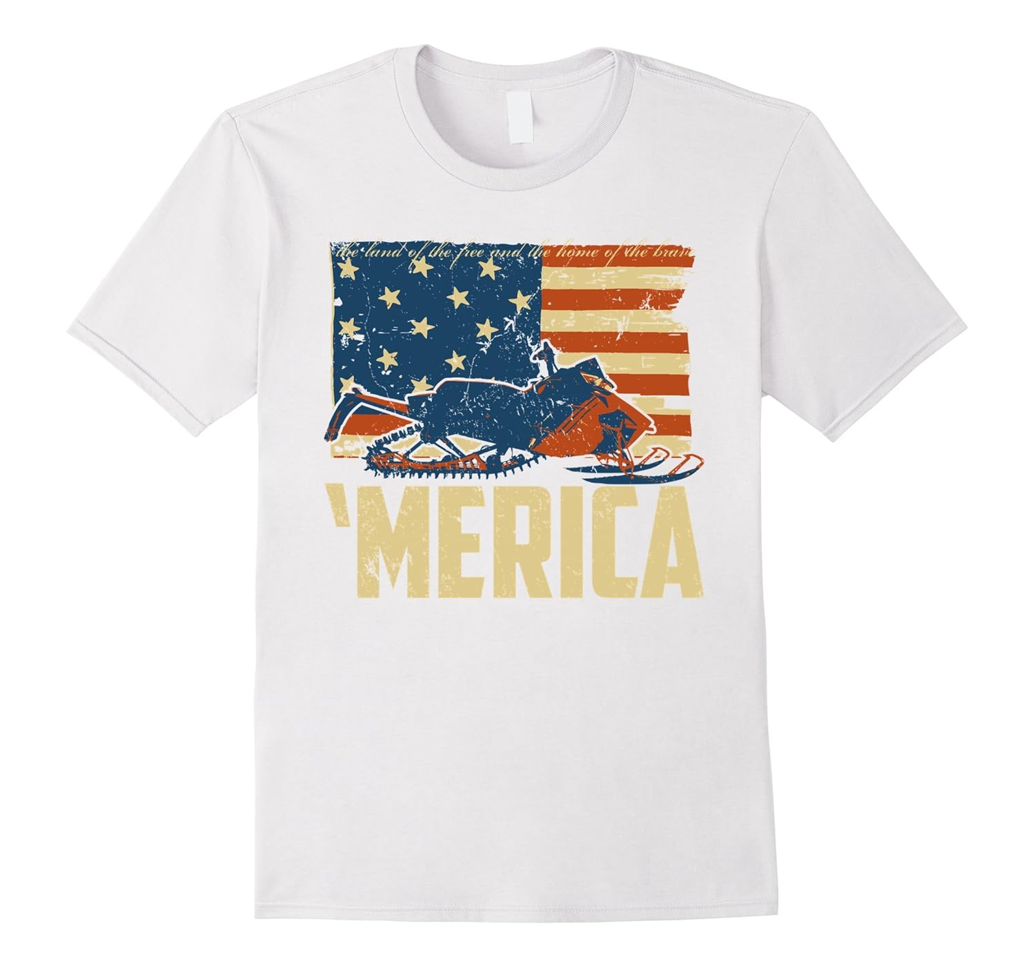 Snowmobile T-shirt American Flag ‘Merica-CL – Colamaga