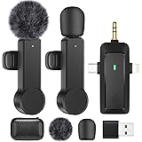 Amazon.com: MILOUZ Dual Wireless Microphones for iPhone/Android Phone ...